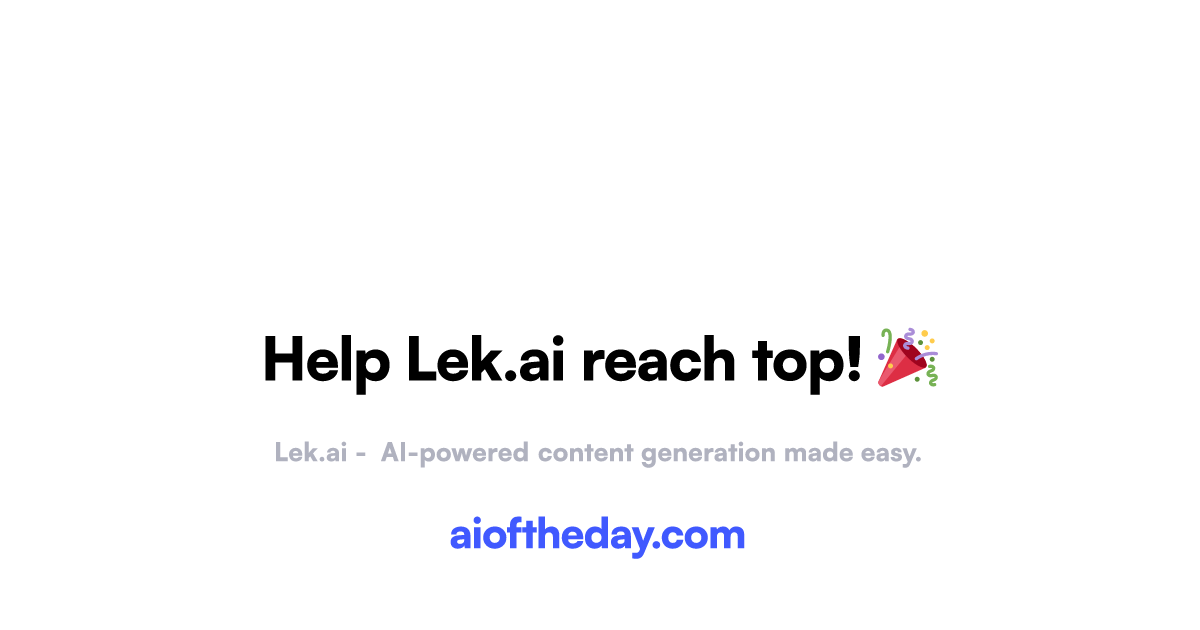 Lek.ai - aioftheday.com